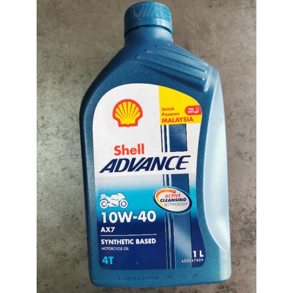 Shell Advance AX7 10W-40 Synthetic Based 4T oil 1L | Shopee Malaysia