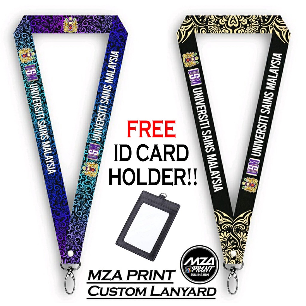 Custom Lanyard Universiti Sains Malaysia +FREE ID HOLDER | USM | 3 ...