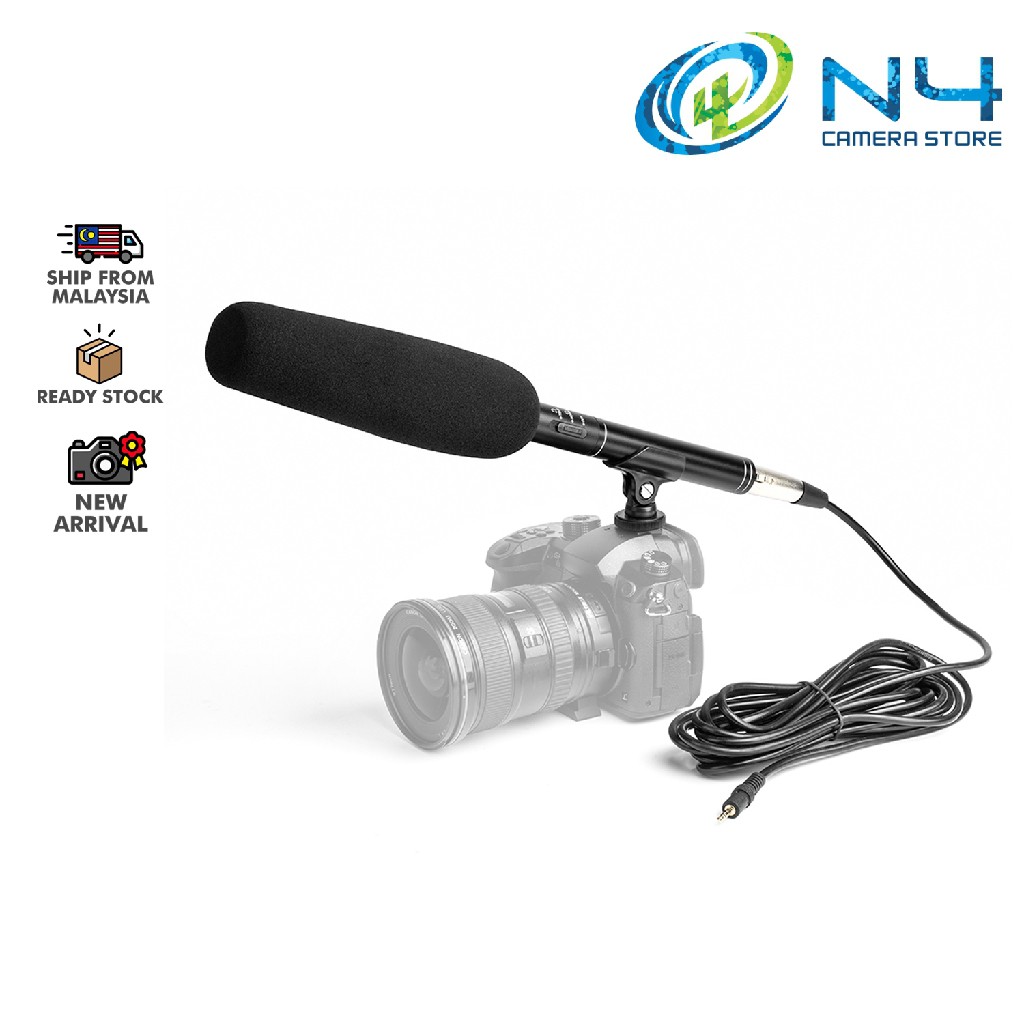 Microphone⌵ Aluminium Alloy Condenser Shotgun Microphone Camera Mic ...