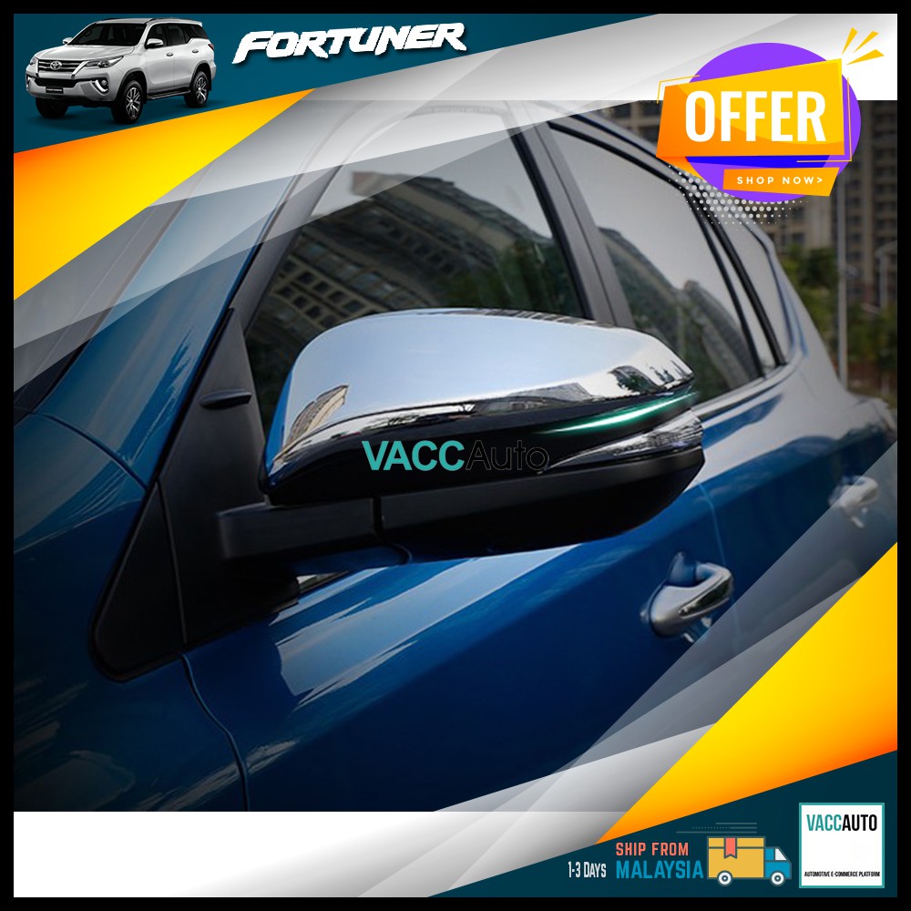 Toyota Fortuner Side Mirror Chrome Carbon Cover Side Door Mirror ...