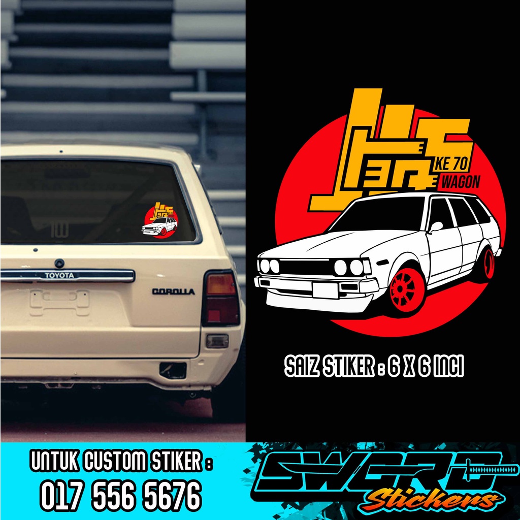 TOYOTA KE70 wagon STICKER / KE70 CAR STICKER / STIKER KERETA/ STIKER ...