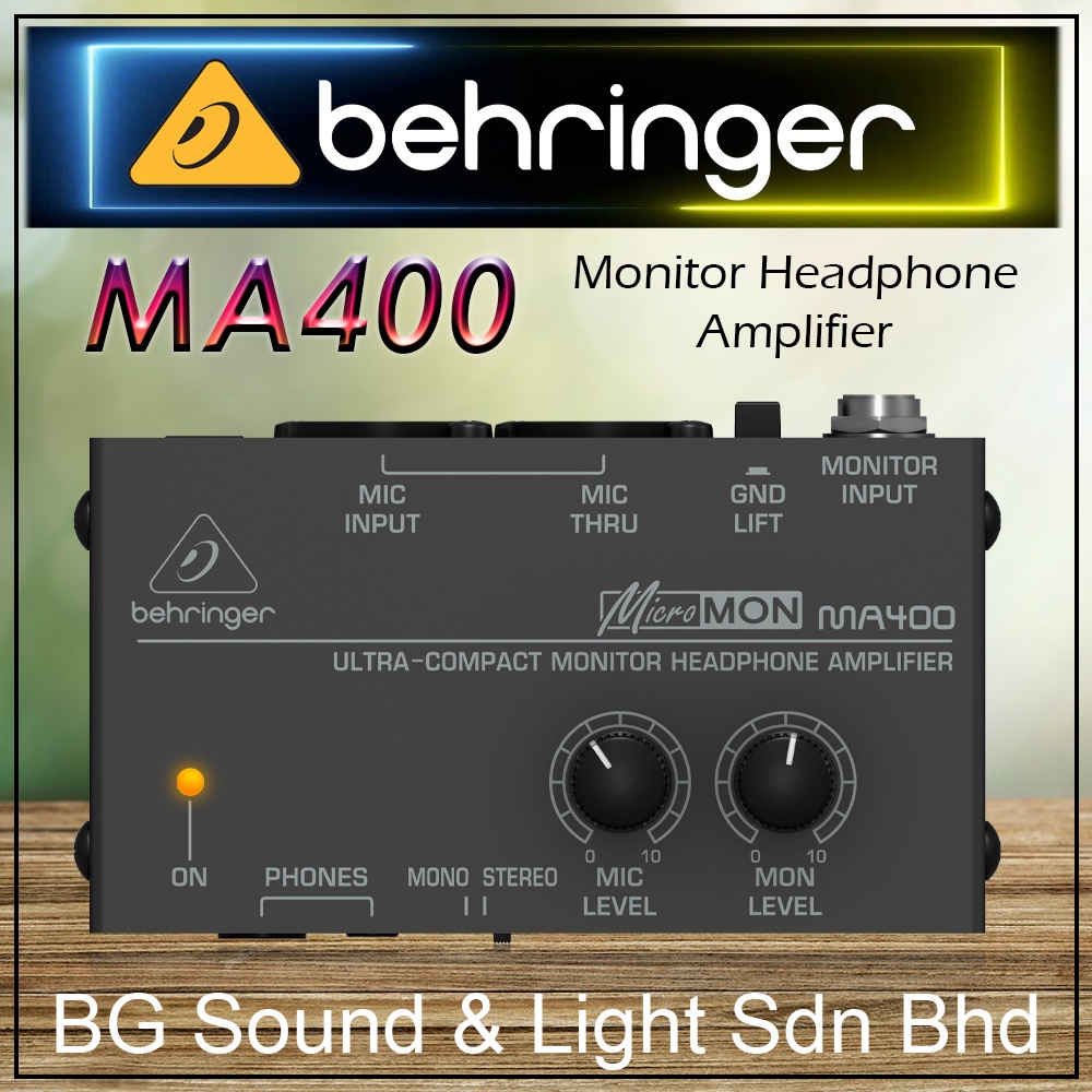 Behringer MicroMON MA400 Monitor Headphone Amplifier (MA-400 / MA 400 ...