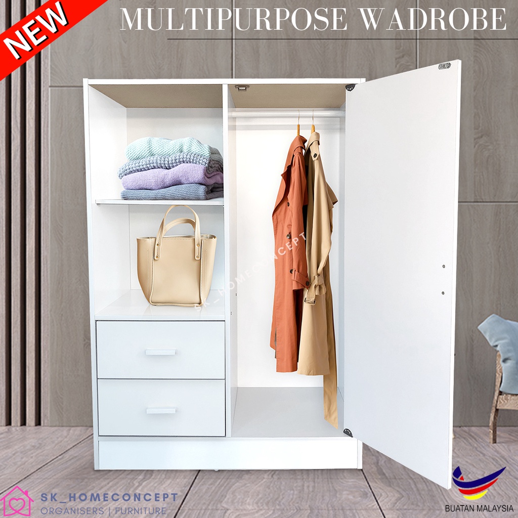 ALMARI BAJU | MODERN WARDROBE | MULTIPURPOSE WARDROBE | WARDROBE WITH DRAWER | ALMARI PAKAIAN ...