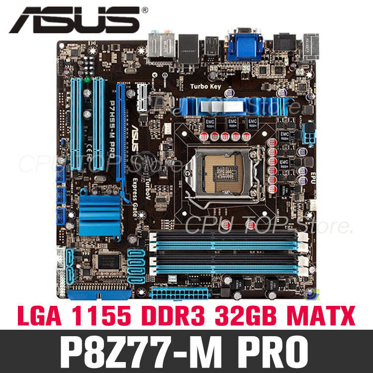 Asus p8z77-m pro desktop motherboard z77 socket lga 1155 i5 i7 ddr3 16g uatx uefi bios used ...