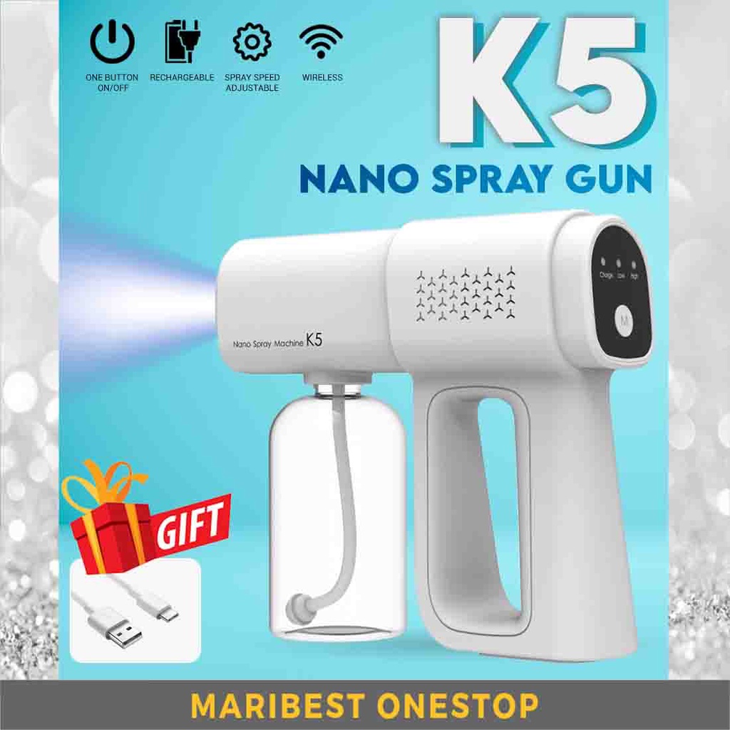 NANO SPRAY GUN WIRLESS UV DISINFECTANT SPRAY FOGGING MACHINE STEAM ATOMIZER SANITIZER ...