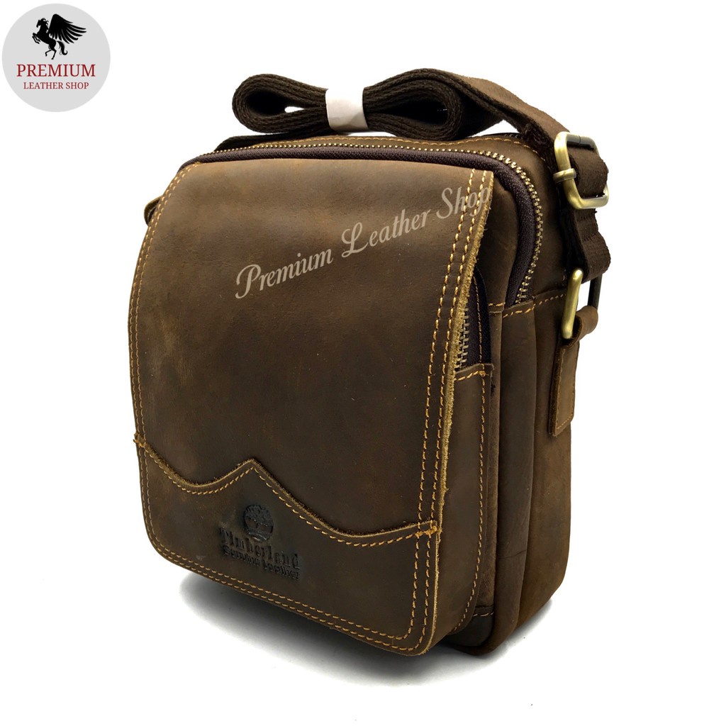 beg silang badan Timberland/Lee/Polo Genuine Leather Sling Bag Shoulder ...