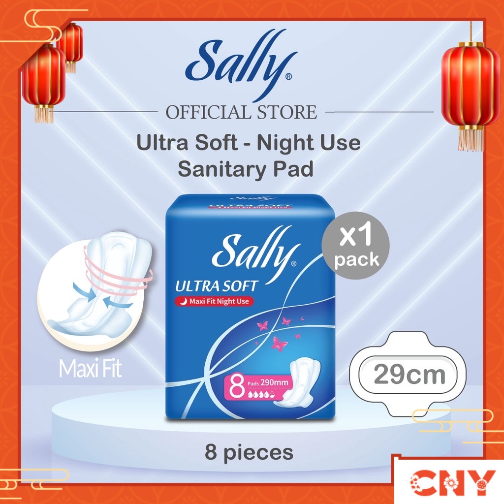 Sally | Sanitary Pad | Ultra Soft - Night Use (29cm) | Shopee Malaysia