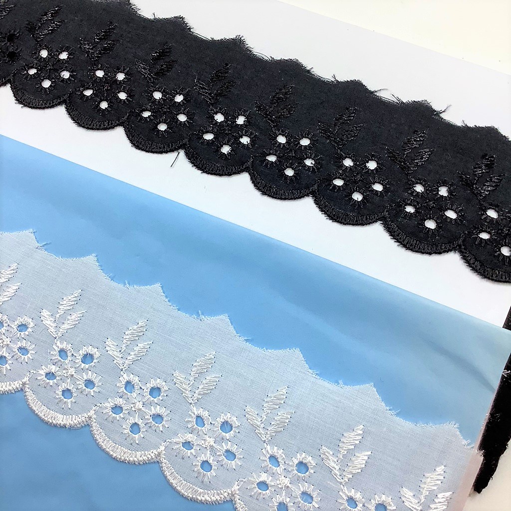 LC1471 2inci Cotton Lace Renda Cotton Renda Telekung Lace Telekung Lace ...