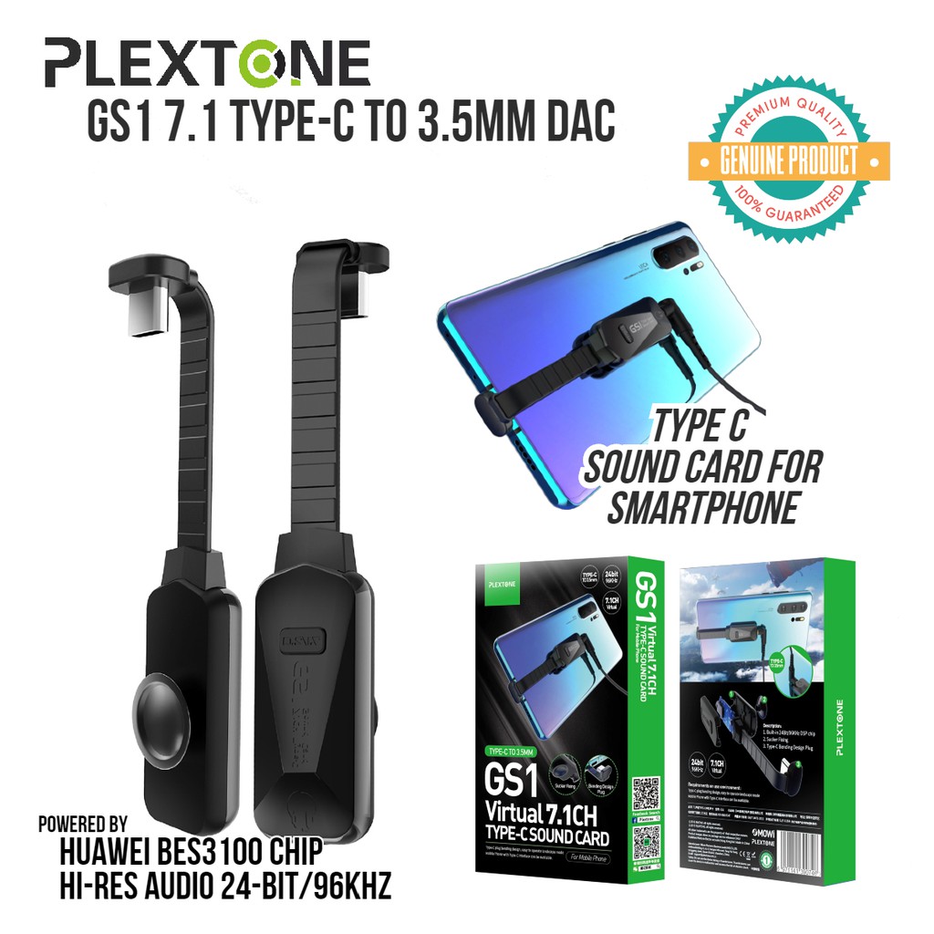 Plextone GS1 7.1 Type-C to 3.5mm DAC | Shopee Malaysia