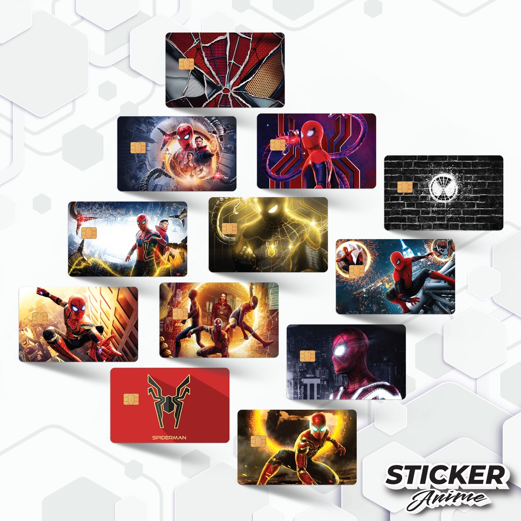 Sticker Anime Spider-Man Stiker Card Cover ATM Bank Debit Credit Access ...