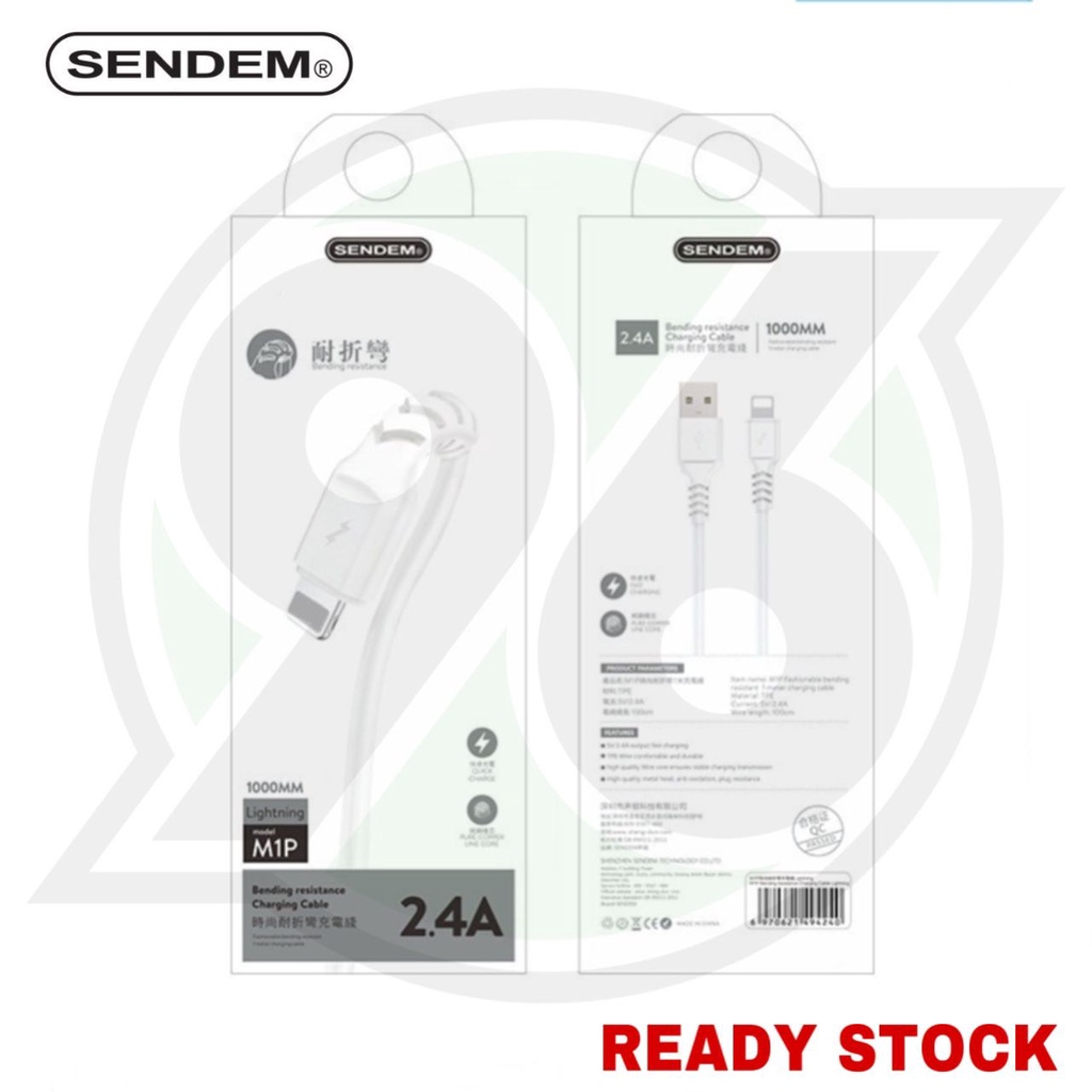 SENDEM M1 [ MIRCO USB / TYPE-C / LIGTHNIG ] 2.4A 1000mm Bending ...