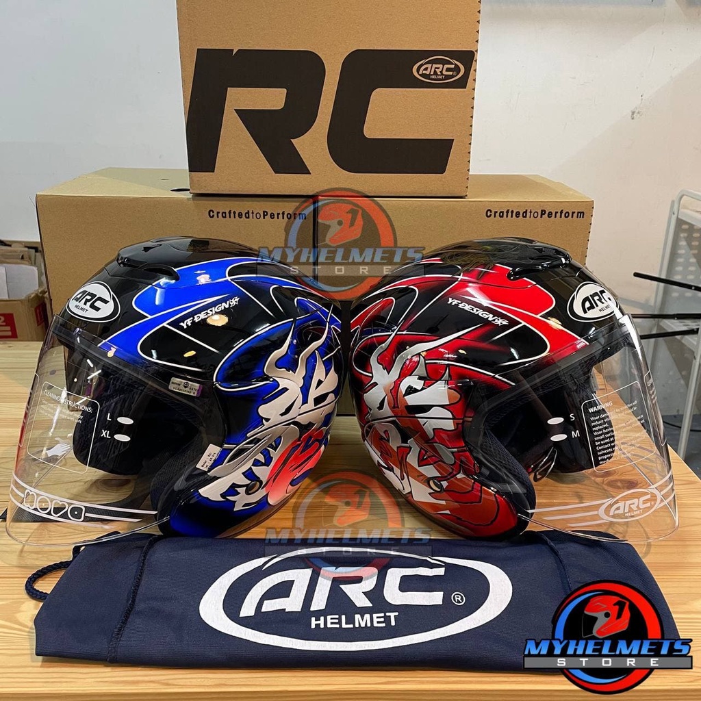 Arc Ritz YFD Yf Dragon Open Face Helmet Arc Naga Arc YF Design YF-2 ...