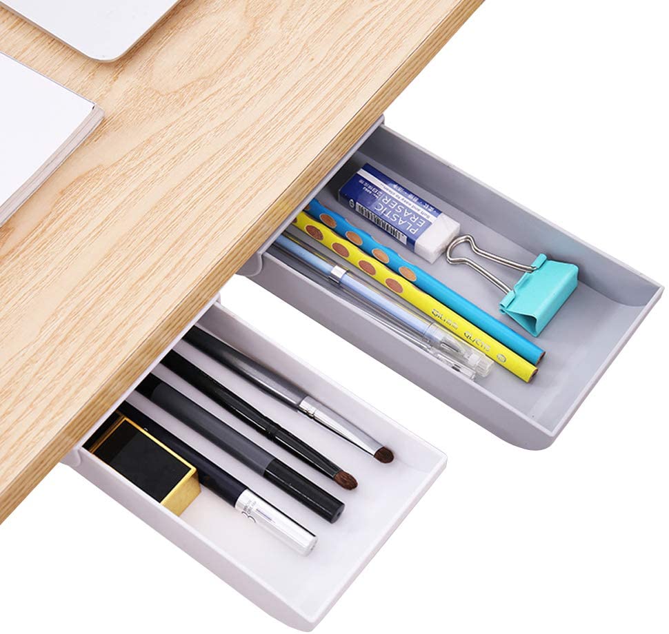 [Ready Stock] Self-Adhesive Under Desk Drawer Punch Free Office Drawer ...