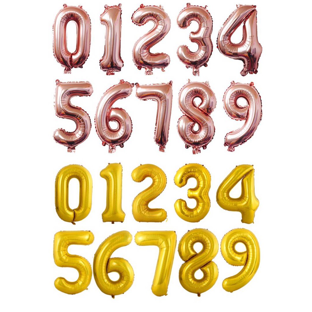 [READY STOCK] 16 Inch Number 0-9 Aluminium Foil Balloons Happy Birthday ...