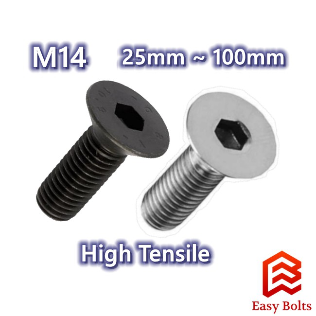 HT CSK Allen Screw - M14 x 25mm ~ 100mm (Coarse Thread Pitch 2.0mm ...