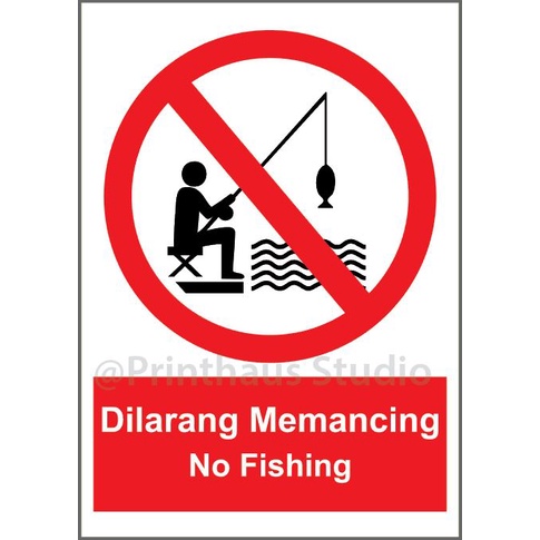 No Fishing Sticker Dilarang Memancing Sticker 禁止钓鱼贴纸 Sign Sticker ...