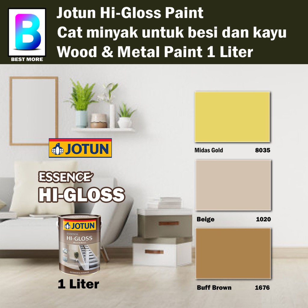 Jotun Hi-Gloss Wood And Metal Paint 1 Liter Midas Gold 8035 / Beige ...