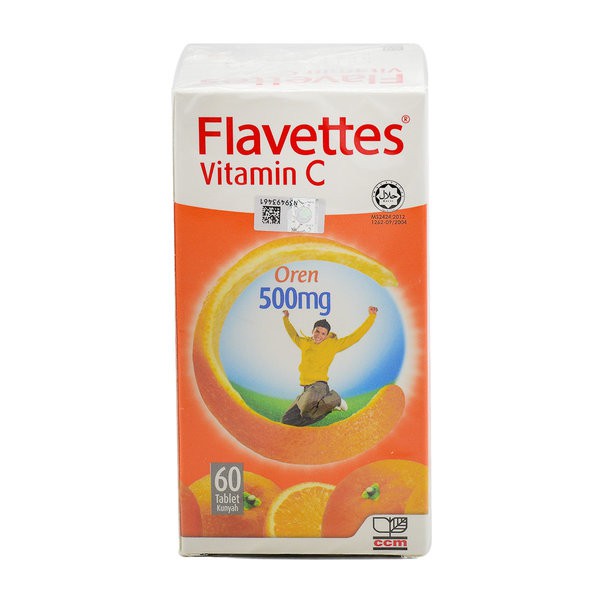 Flavette Vitamin C Orange Flavour 500mg 60 Tablets | Shopee Malaysia