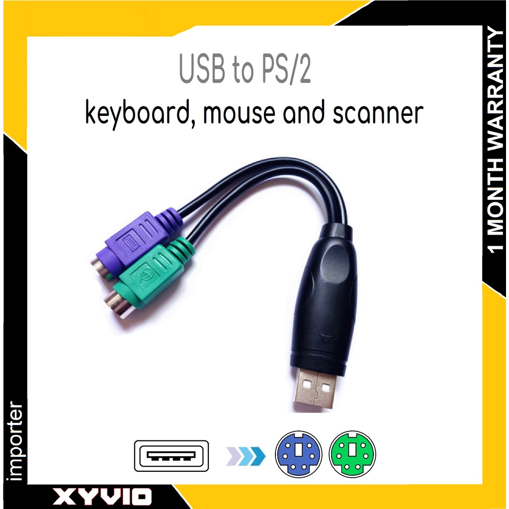 USB to PS/2 Converter Cable ( USB Male to Dual PS2 Female ) Keyboard ...