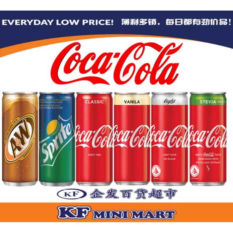 Coca-cola , A&W and Sprite tin 320ml | Shopee Malaysia