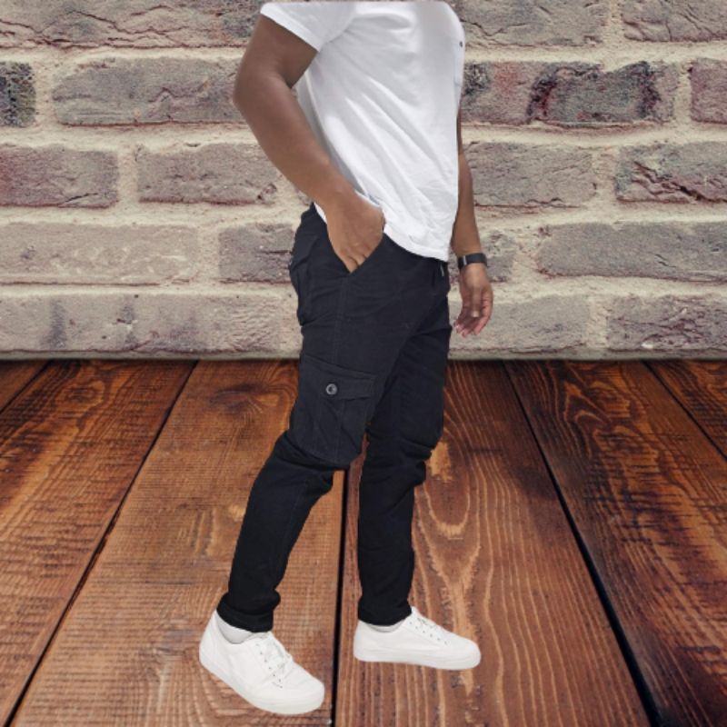 [bnf_vogue]Seluar cargo adjustable elastic waist Kain Tebal Cargo Pant ...