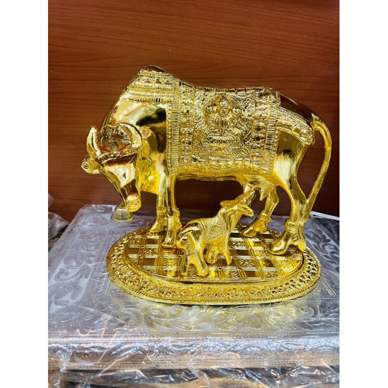 Gold Plated Komatha / cow and calf / idol / statue | Shopee Malaysia