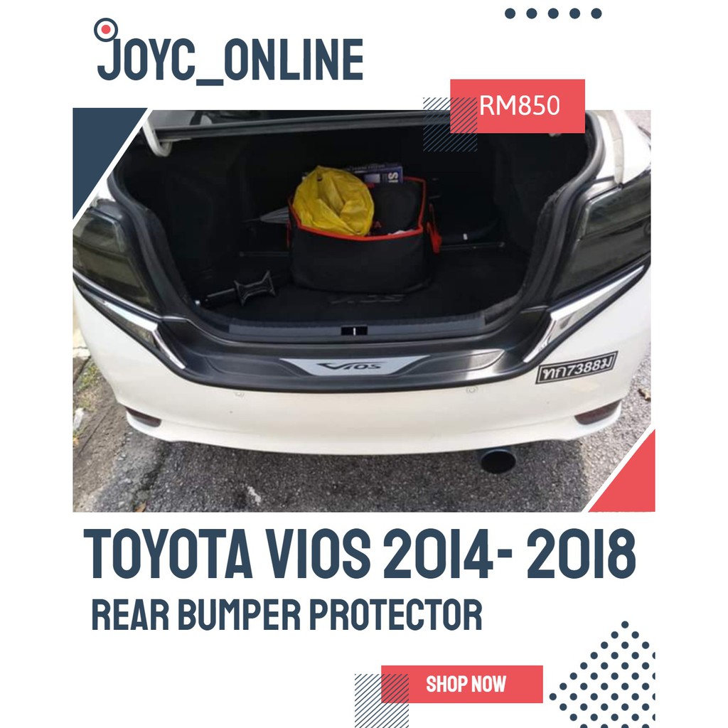 Toyota Vios 2013 - 2018 Rear Bumper Guard Protector With Chrome ABS ...