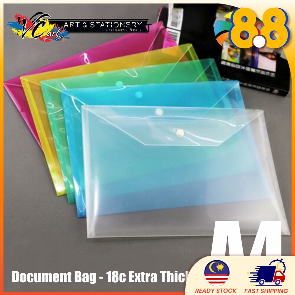 SSD A4 Clear Paper File Folder 6 colors (Stationery School Office Case ...