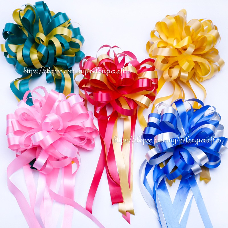 (5PCS) 150CMX5.5CM CLASSIC PULL Ribbon Reben Riben Gift Organza Flower ...