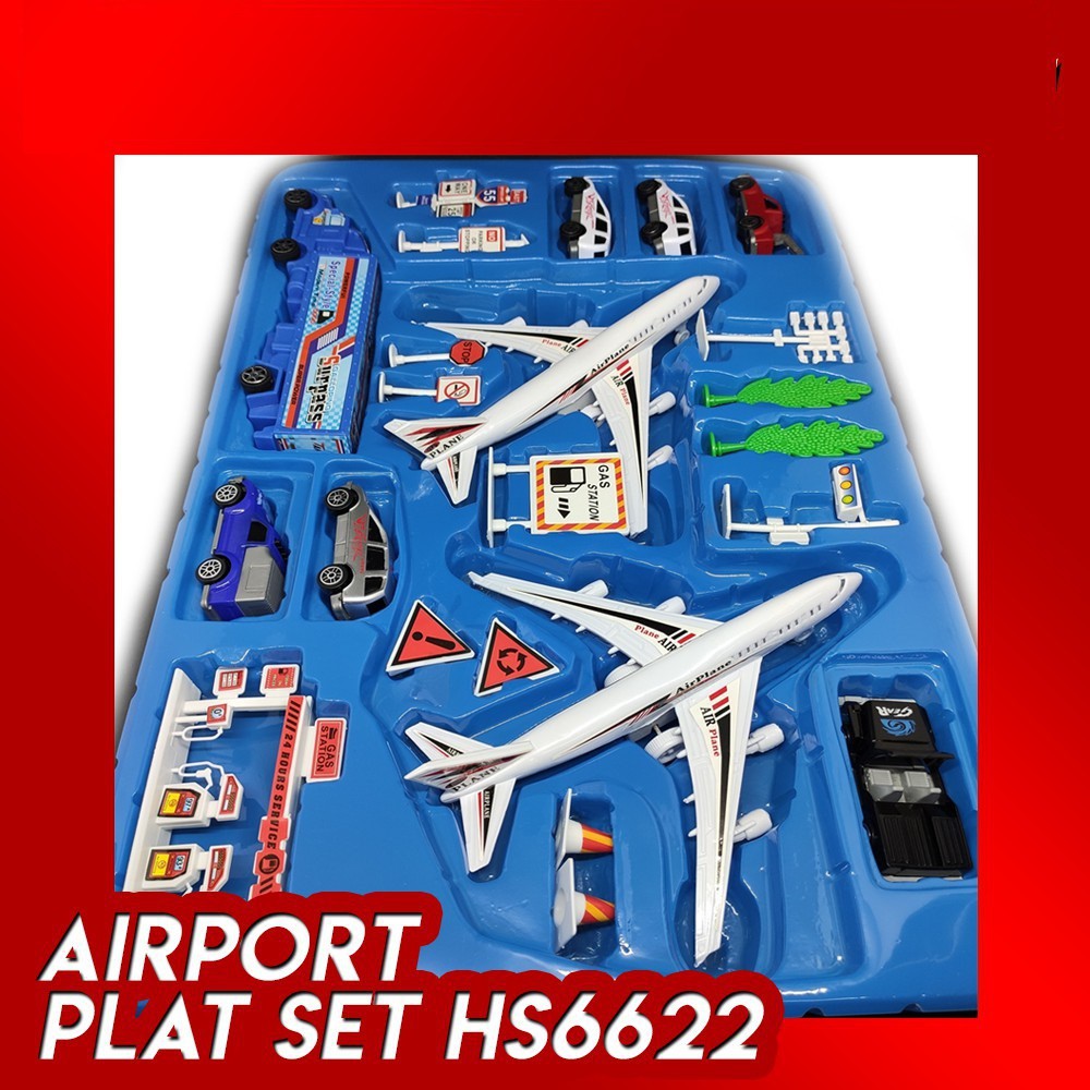 Airport Play Set Simulation Pretend Play Pilot Mini Figure Airplane ...