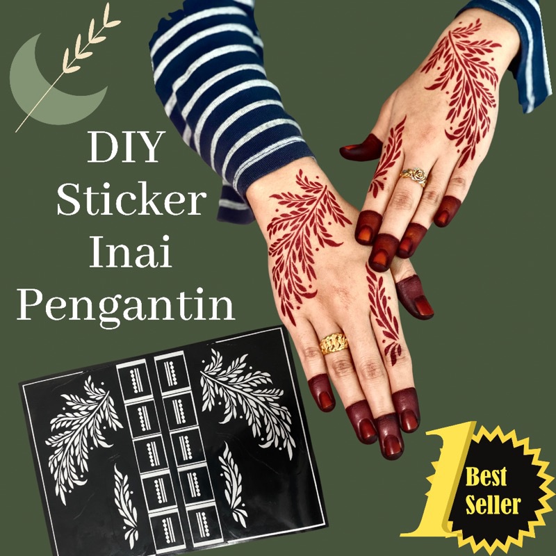 STICKER INAI TANGAN MURAH /STICKER HENNA FOR BRIDE - STICKER INAI MUDAH ...