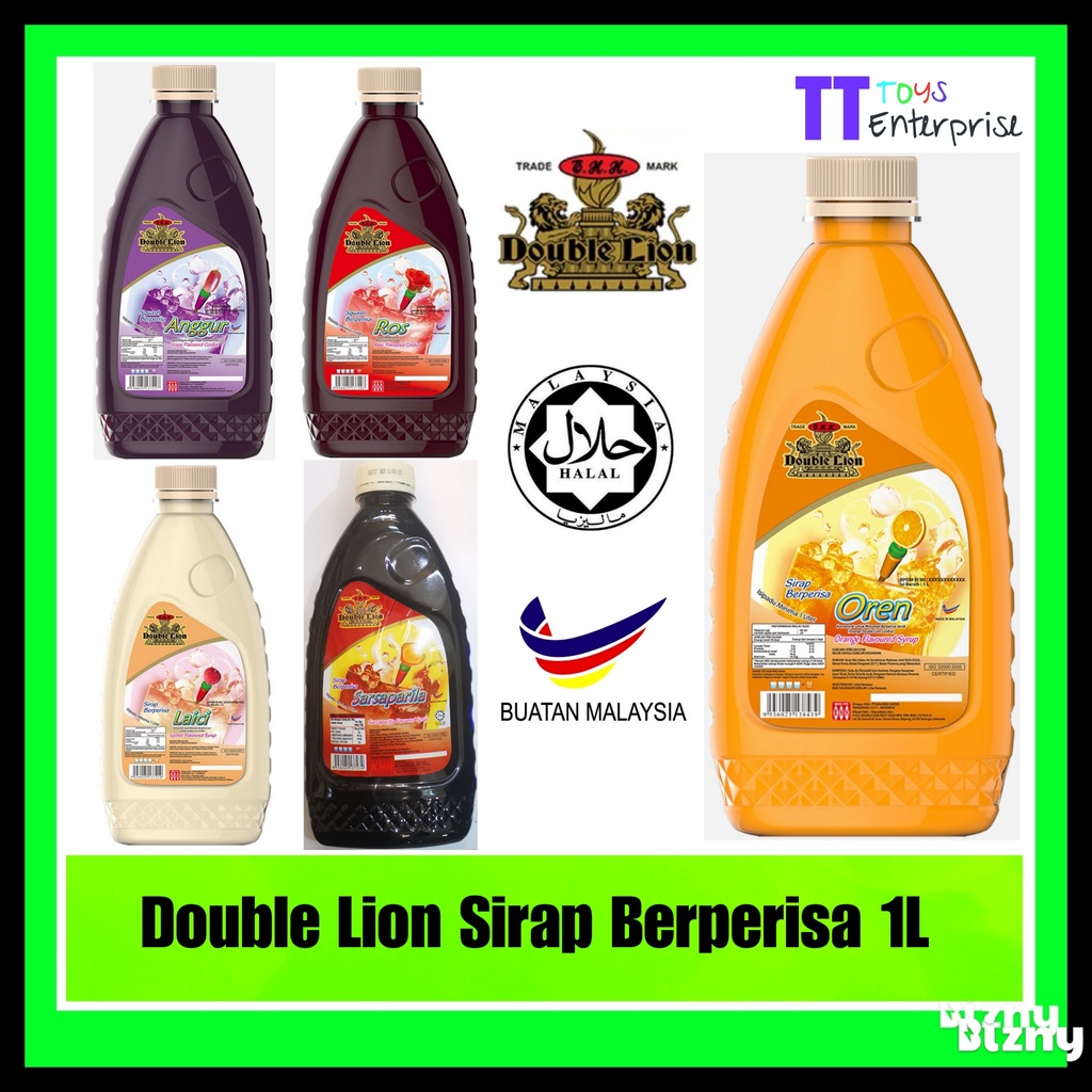 DS Double Lion Sirap Berperisa Oren 1L Flavoured Syrup Grape Rose ...