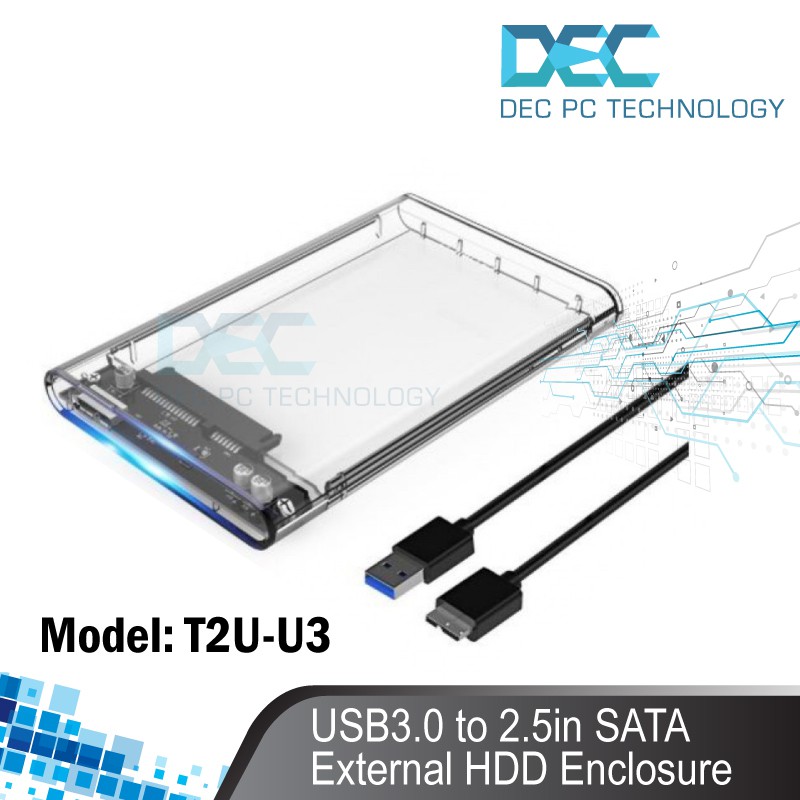 FIDECO USB 3.0 to 2.5in SATA External HDD Enclosure Casing (T2U-U3 ...