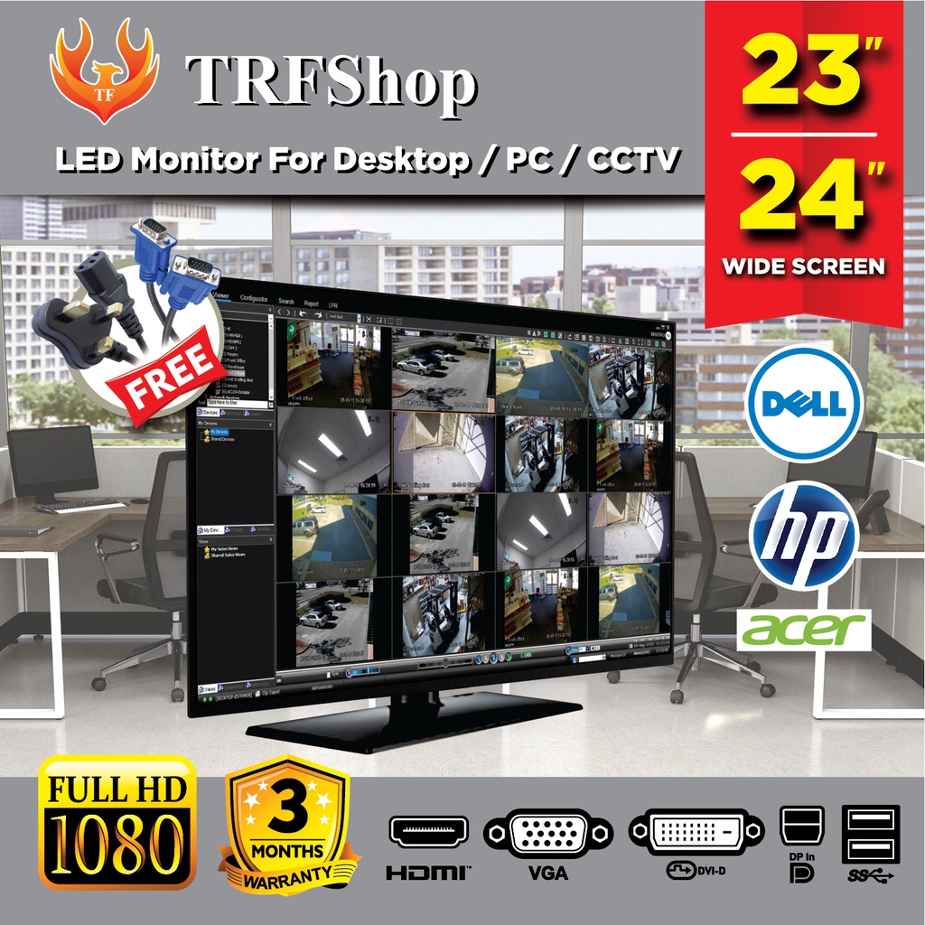 23 and 24 Inch LED Monitor Refurbished Grade A ( All Branded ) | Shopee ...