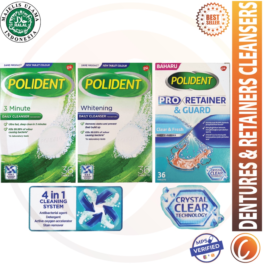 GSK Polident Denture Daily Cleanser 18/36TABS | Shopee Malaysia