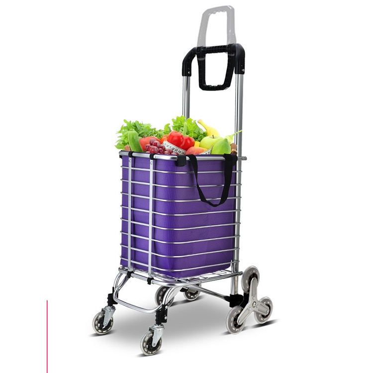 Climb Stairs Shopping Cart Trolley 8 Wheel Aluminium Folding Market ...