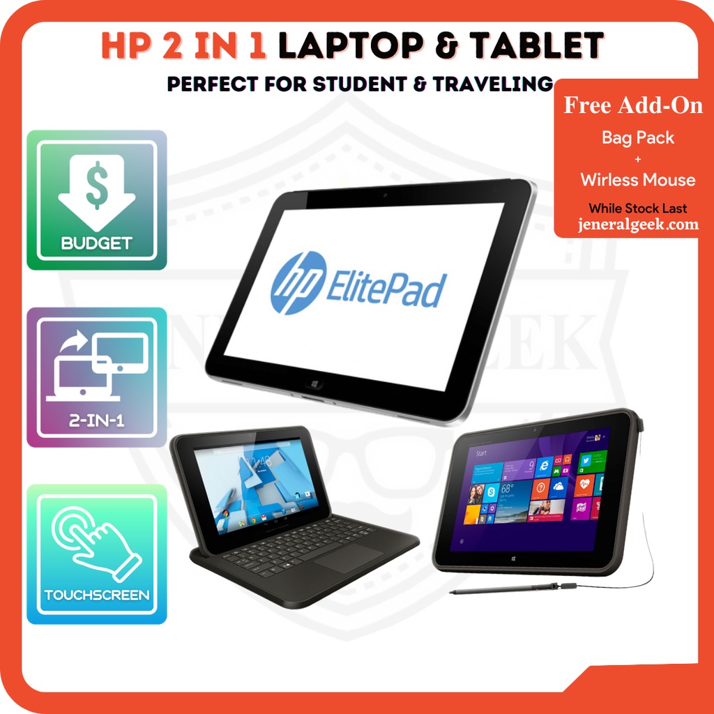 HP 2 in 1 Laptop & Tablet HP X2 /HP PRO TABLET 10EE Intel® Core™ Atom 2 ...
