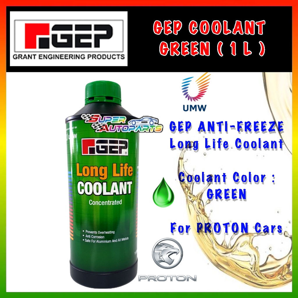 GEP UMW LONG LIFE COOLANT GREEN 1L for TOYOTA Radiator Coolant Antifreeze air coolant hijau air ...