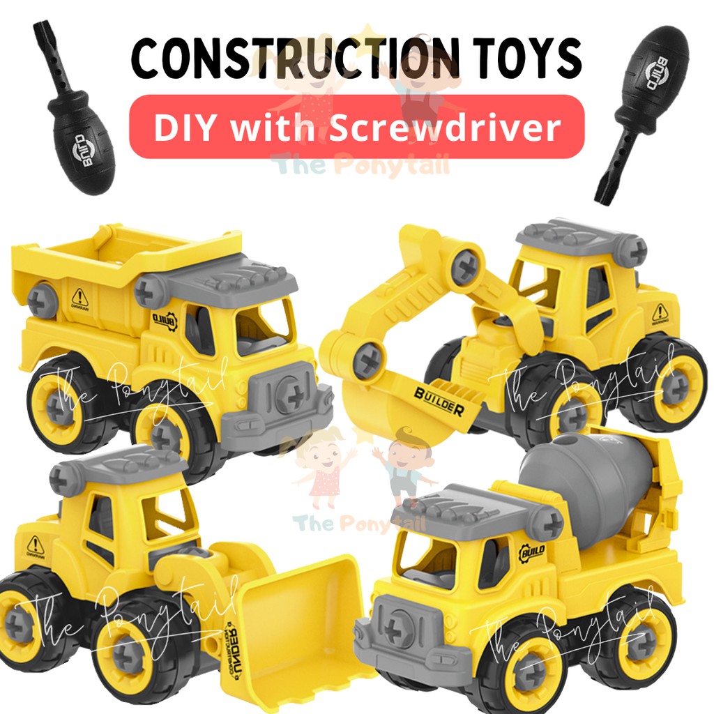Kereta Mainan Budak Toy Car Toys DIY Excavator Truck Toys Lori Mainan ...