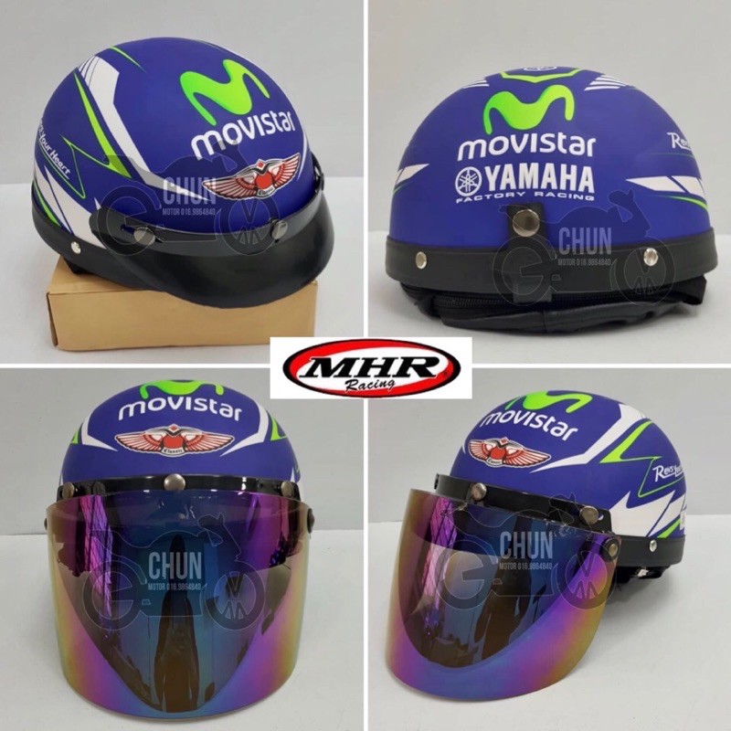 MHR III Half Cut Turtle Helmet Kura-Kura Steng with Visor | Shopee Malaysia