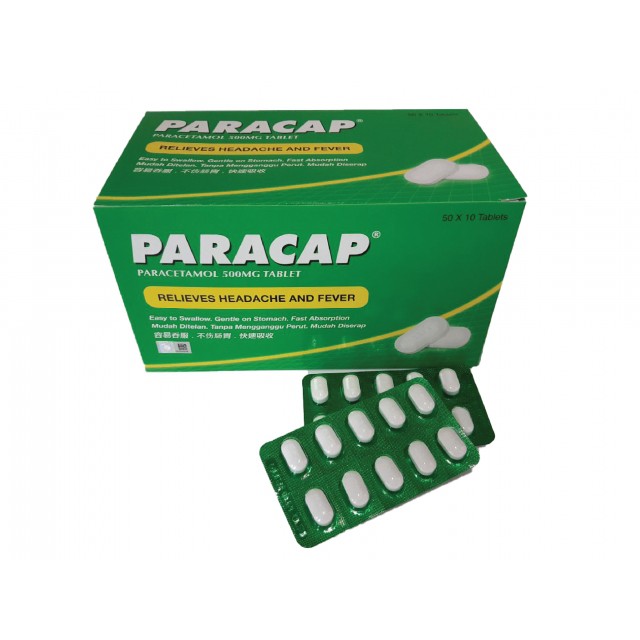 Paracap 500 mg ( Paracetamol ) Tablet ( 10's/strip ) | Shopee Malaysia