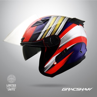 GRACSHAW GENNEX ULTRAMAN TIGA (Open Face Helmet with Double Visor ...