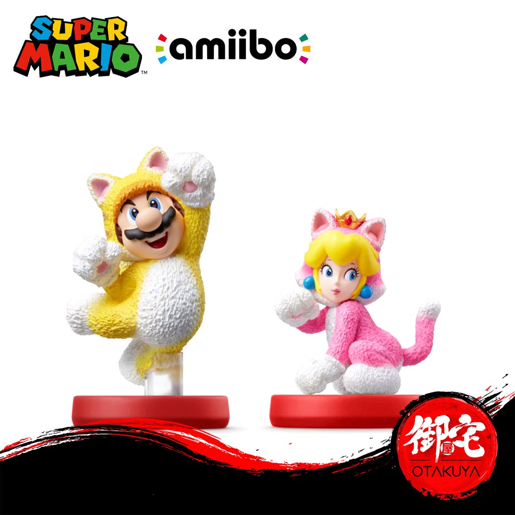 Nintendo Amiibo Super Mario 3D World Series Cat Peach Cat Mario ...