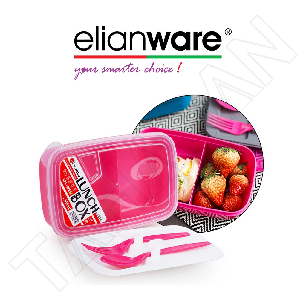 Elianware Lunch Box Container With Fork & Spoon Set E-1227 E-1228 ...
