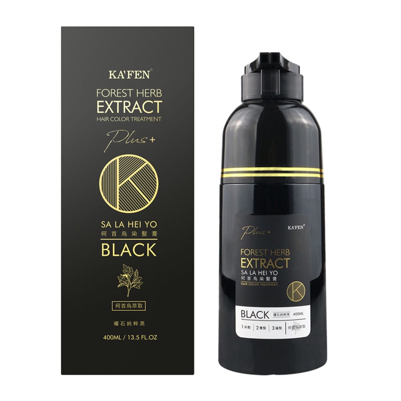 KAFEN Polygonum Multiflorum Hair Color Cream Plus+400ml-Pure Black ...
