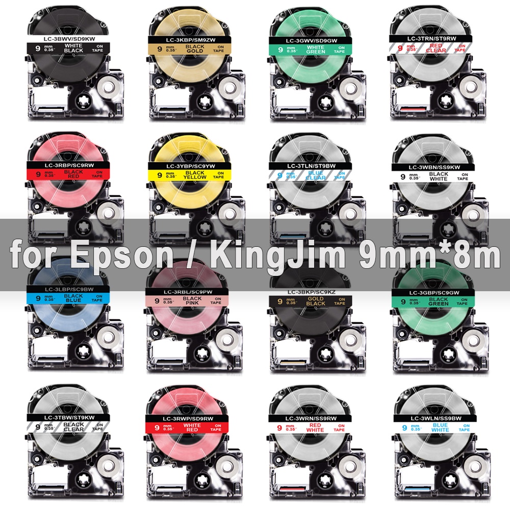 [ Ready Stock] 9mm Compatible KingJim Epson Label Tape for EPSON Labelworks Label Printer LW ...