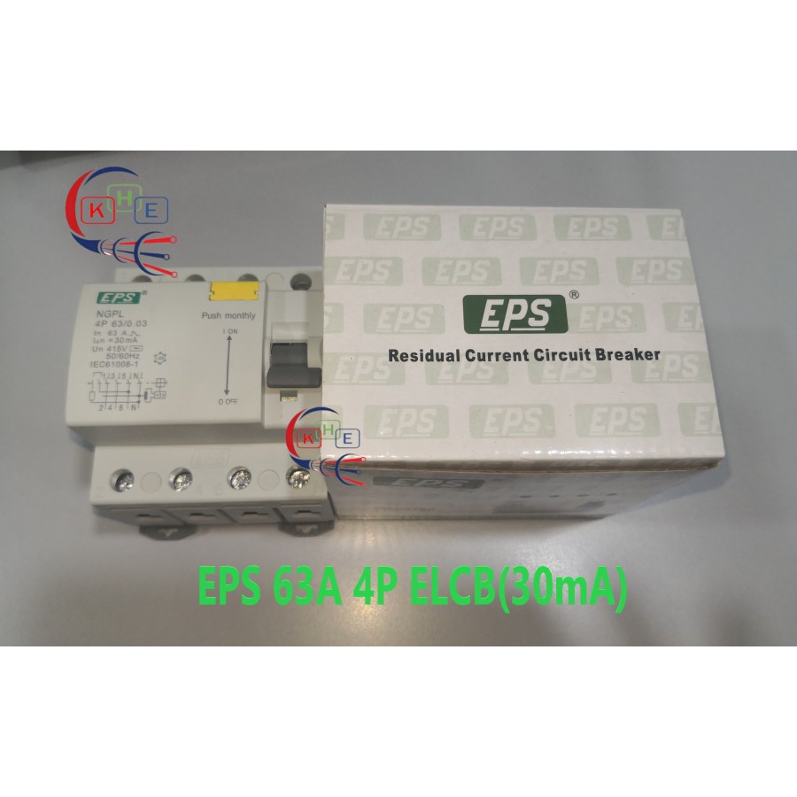 EPS 63A 4 POLE 30mA , 100mA OR 300mA ELCB / RCCB (SIRIM Approve ...