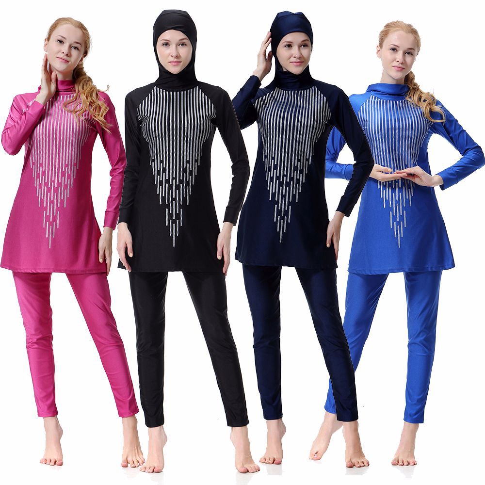 Tj01 Women Printed Floral Modest Muslim Swimwear Hijab Muslimah Islamic