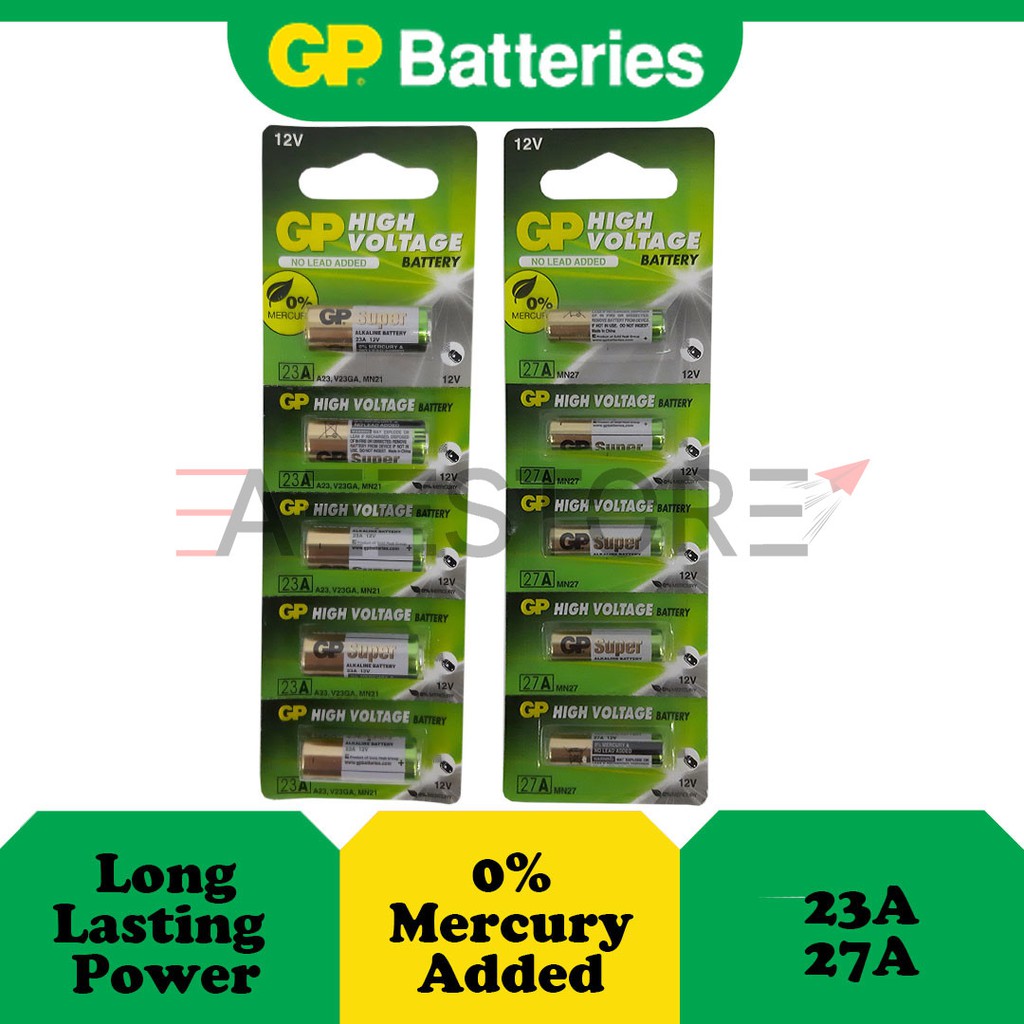 (Original) GP 23A / 27A 12V Super High Voltage Alkaline Battery (1 / 5pcs) Remote Control ...