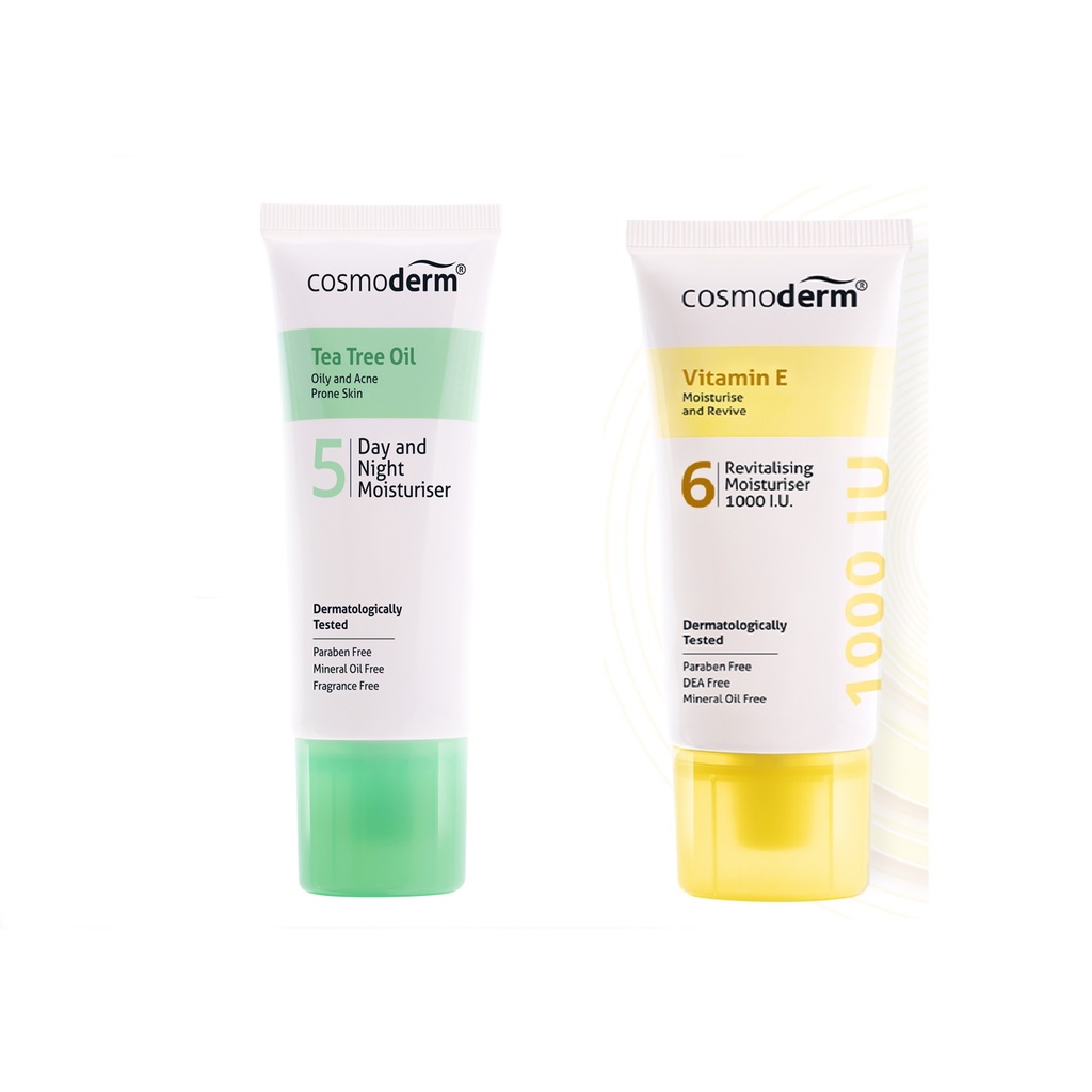 (sample size) Cosmoderm Tea Tree Oil Day & Night Moisturiser / Vitamin ...